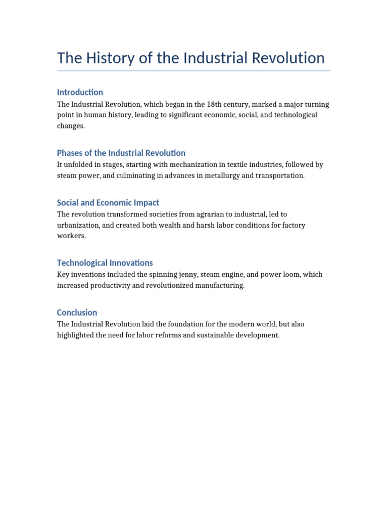 Industrial Revolution History (1) | PDF