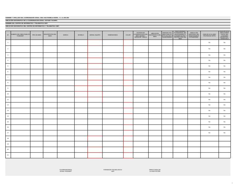 Formato de Inventario Cbit | PDF