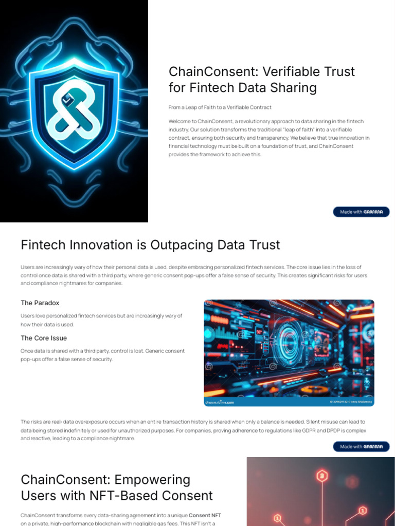 ChainConsent Verifiable Trust For Fintech Data Sharing | PDF | Computing