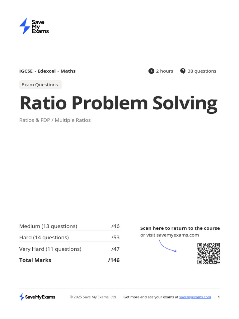 Ratio Problem Solving Exercises | PDF | Cakes