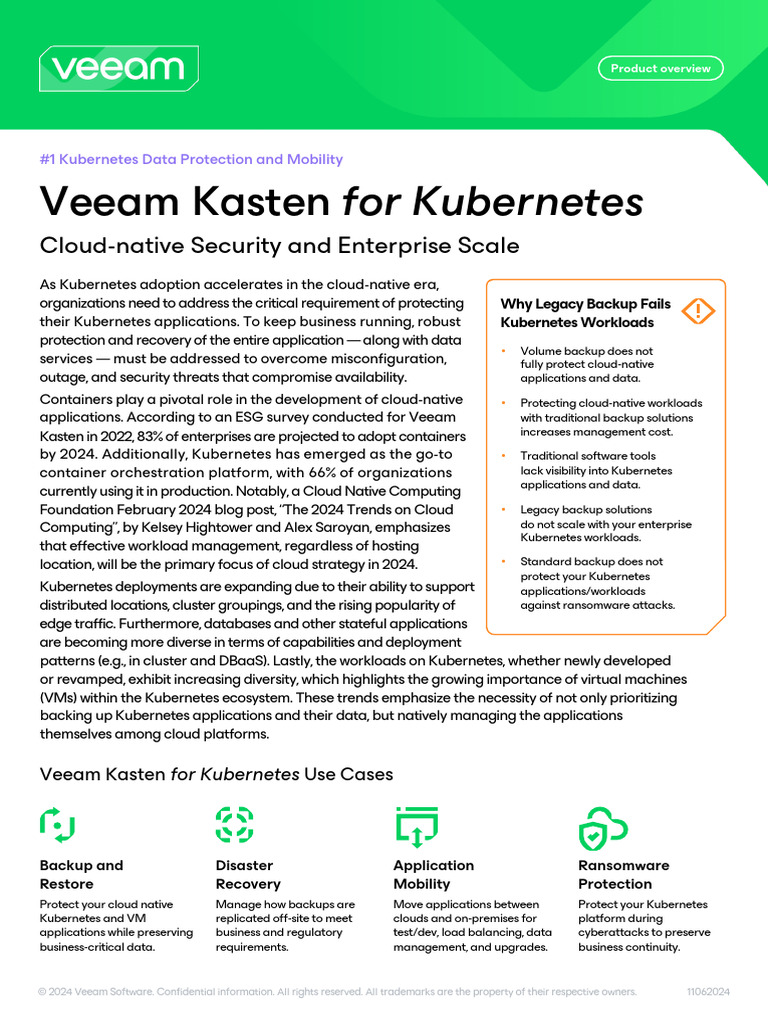 Veeam Kasten Product Overview | PDF | Cloud Computing | Microsoft Azure