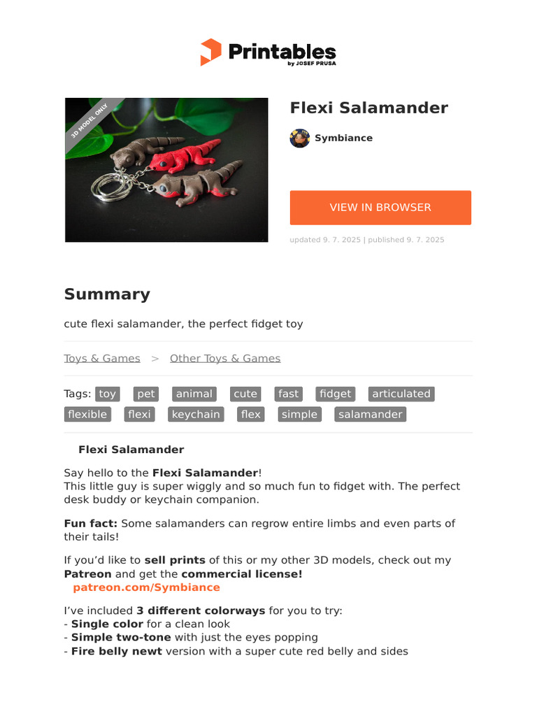 Flexi Salamander | PDF | Zoology