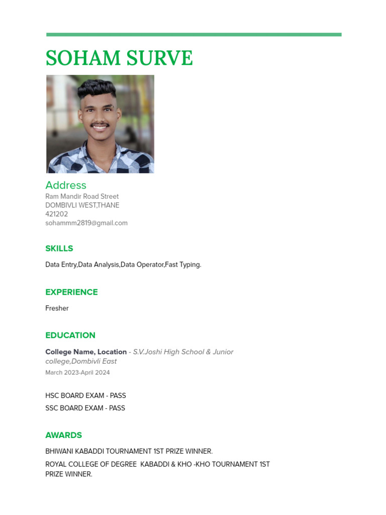 Soham Surve Resume | PDF