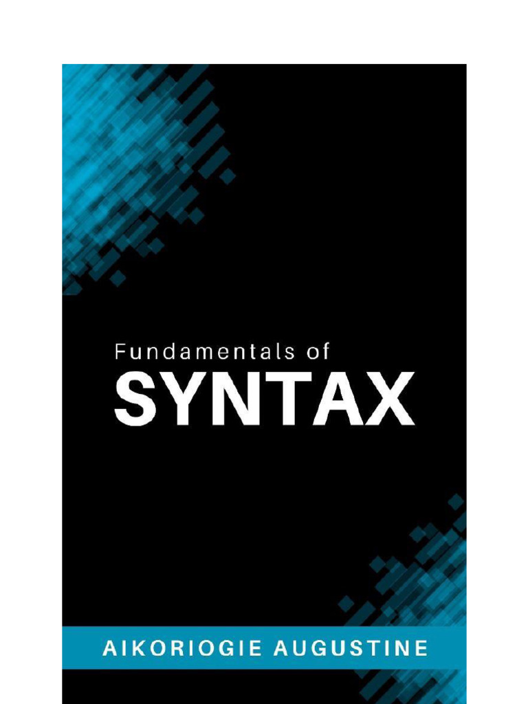 Fundamentals of Syntax | PDF | Linguistics | Phonetics