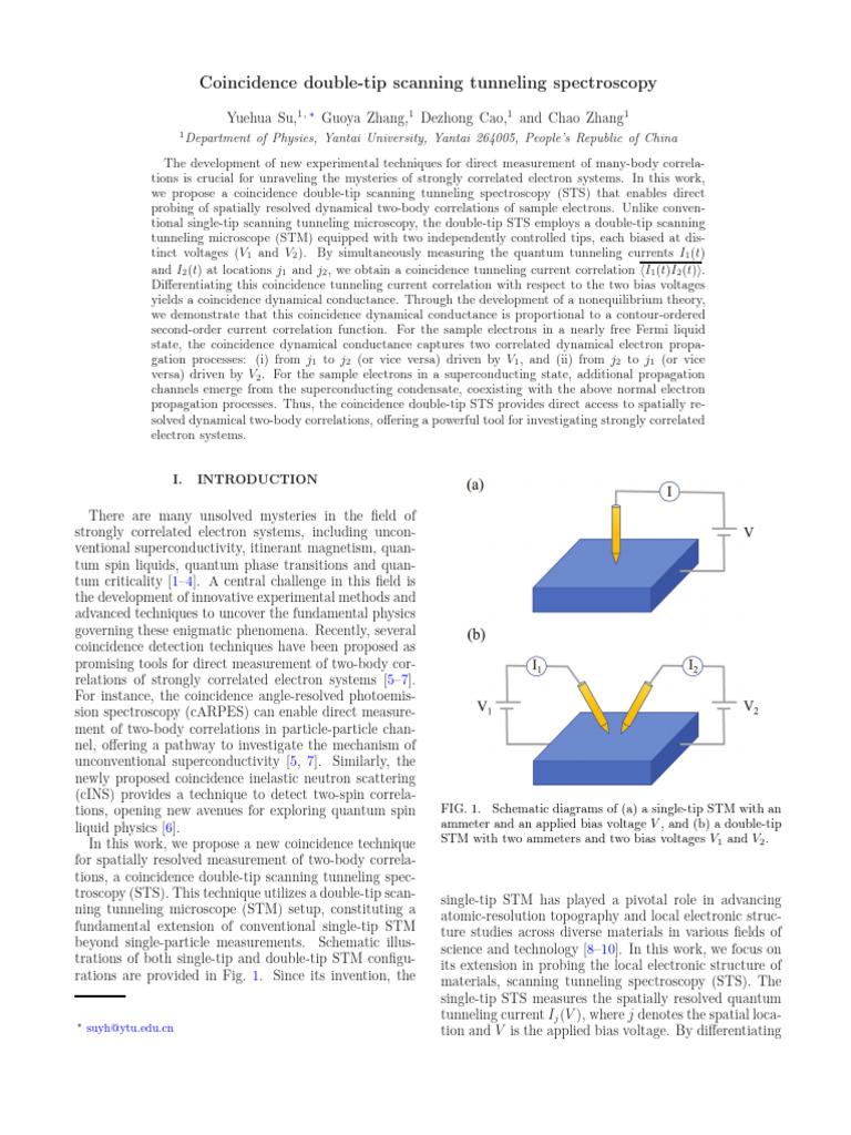 Coincidence Double-Tip Scanning Tunneling Spectros | PDF | Scanning ...