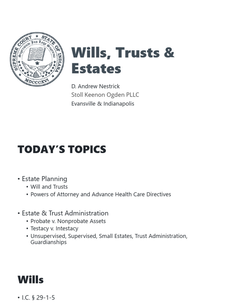 Wills-Trust IN Law Training | PDF | Will And Testament | Power Of Attorney