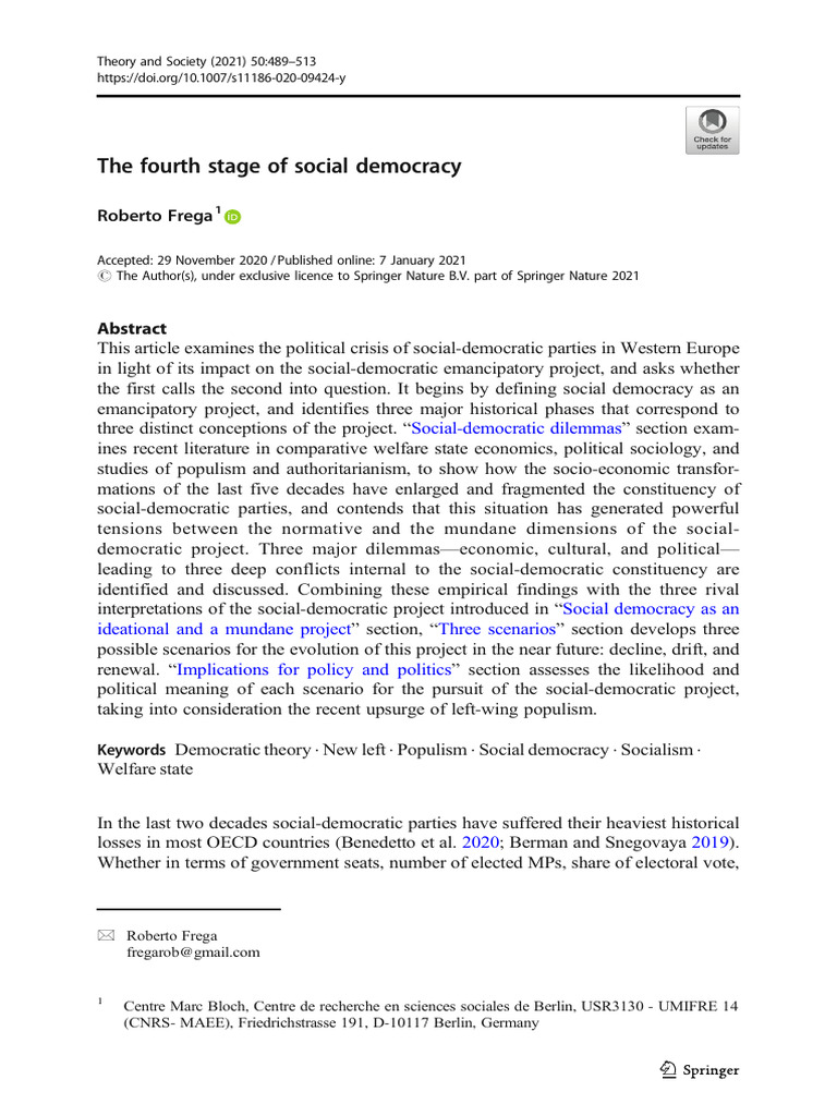Crisis and Future of Social Democracy | PDF | Social Democracy | Populism