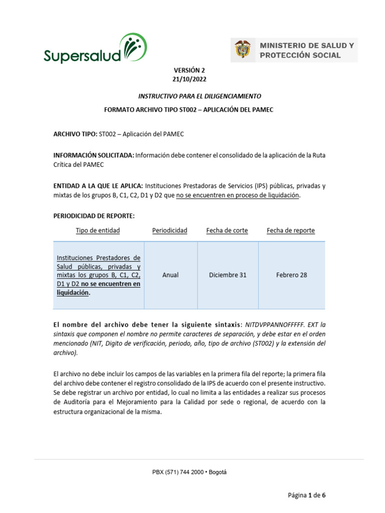 Instructivo ST002 | PDF