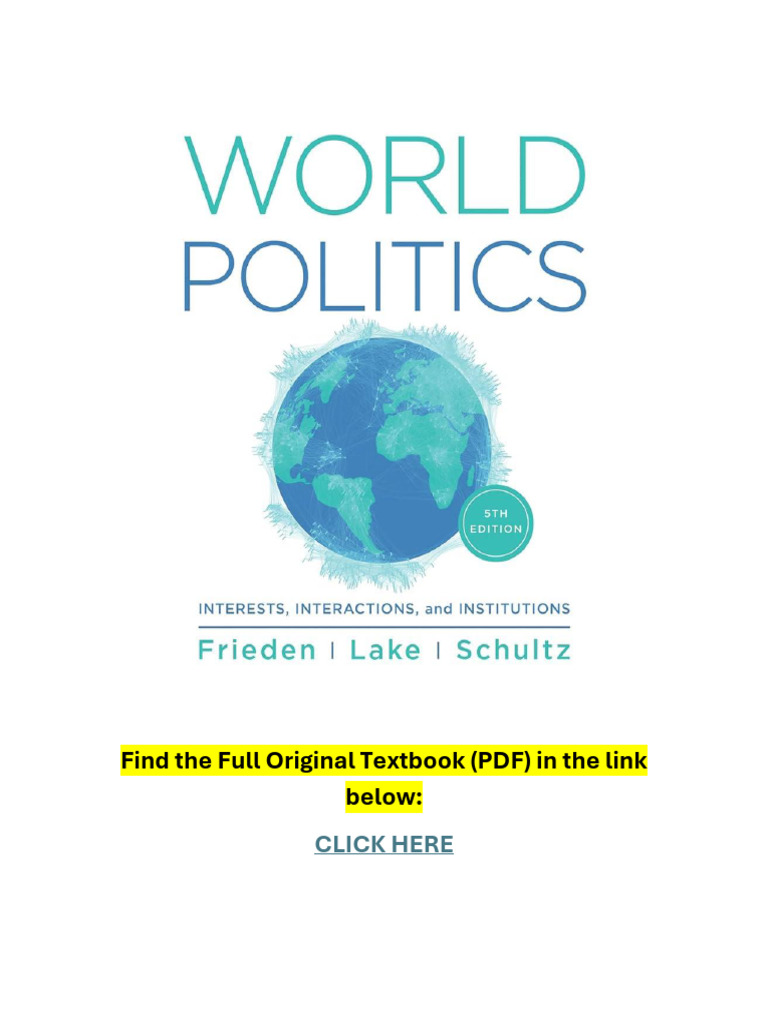 World Politics Interests, Interactions, Institutions 5th Edition | PDF ...