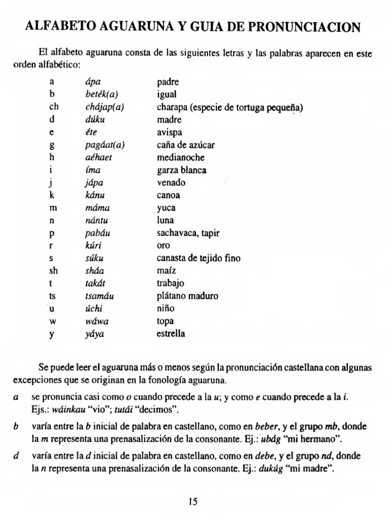Aguaruna Castellano | PDF
