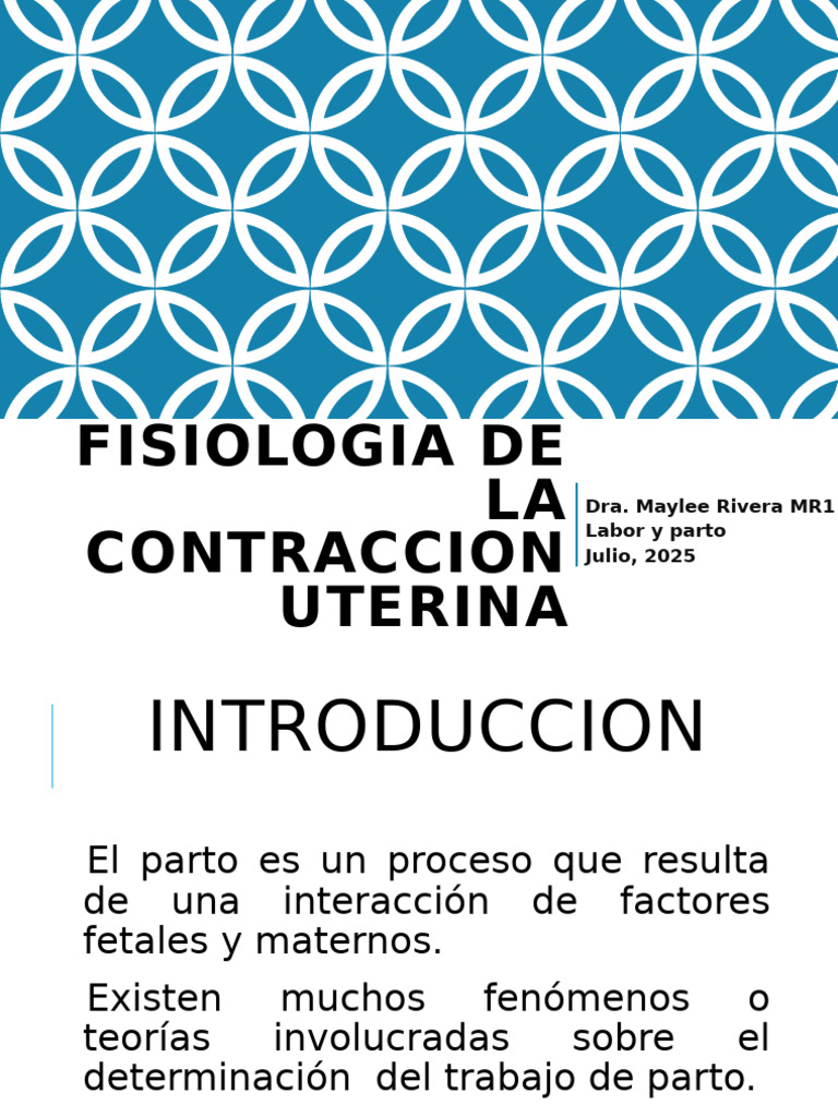 Fisiologia de La Contraccion Uterina | PDF | Contracción muscular | Parto