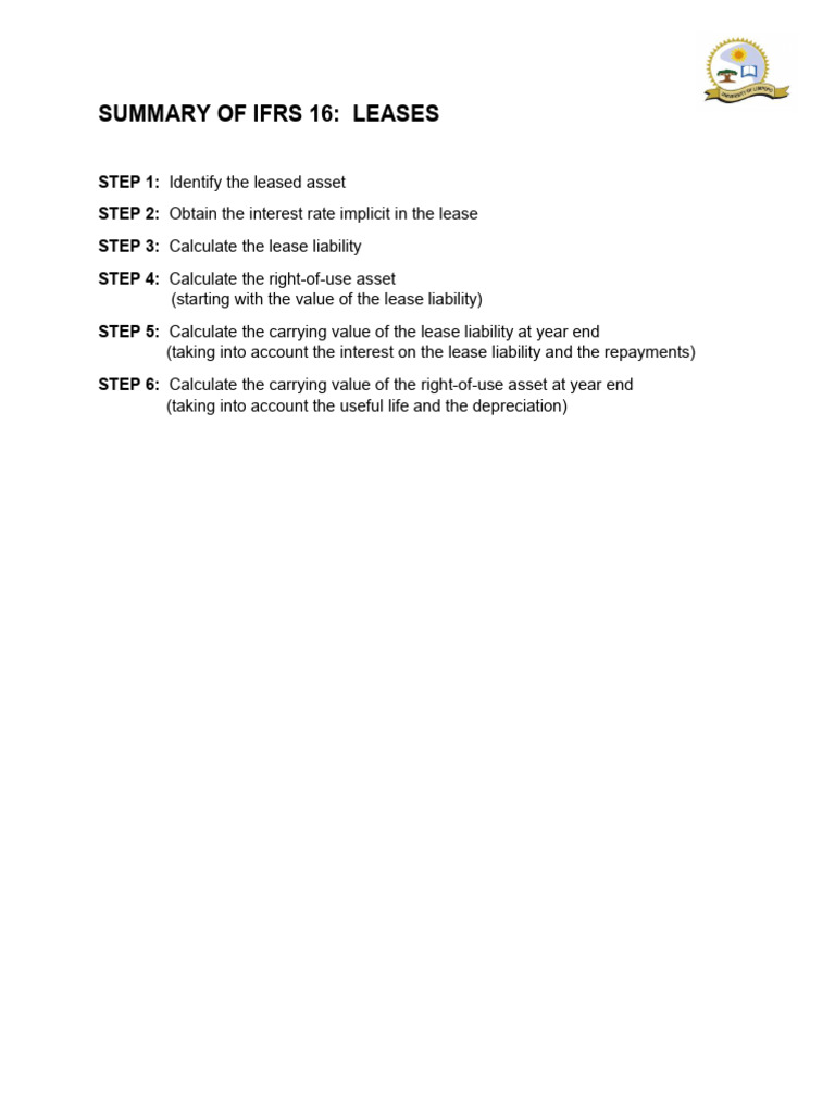 CACC022 IFRS 16 - Summary (2025) | PDF | Book Value | Interest