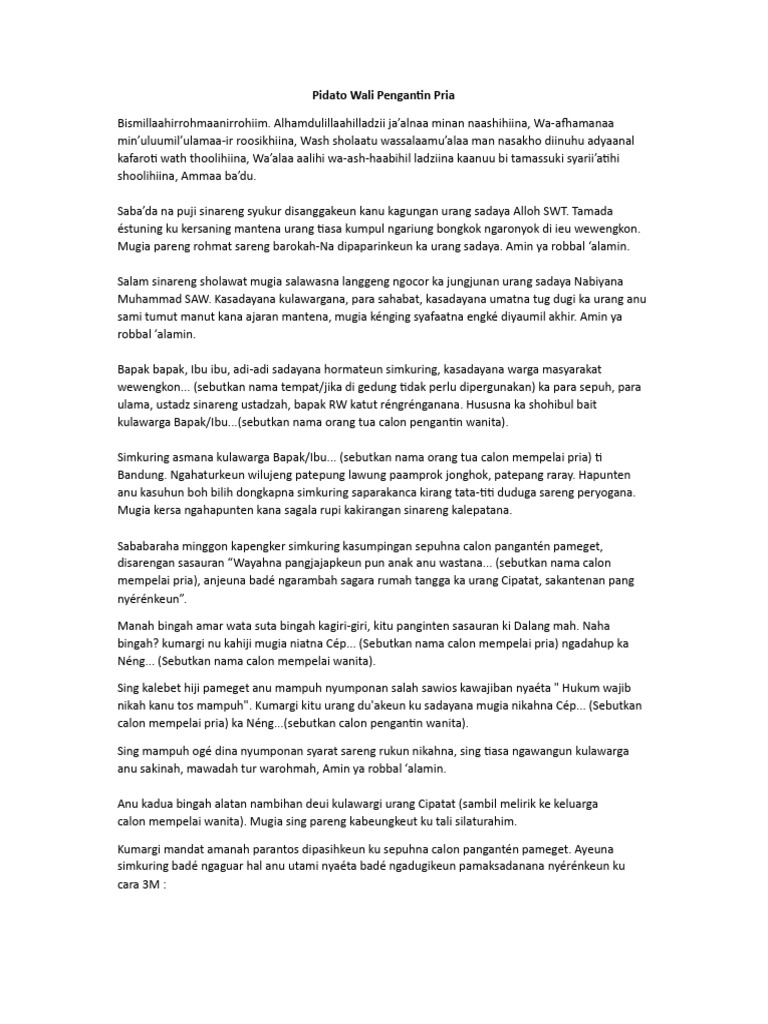 Pidato Wali Pria | PDF