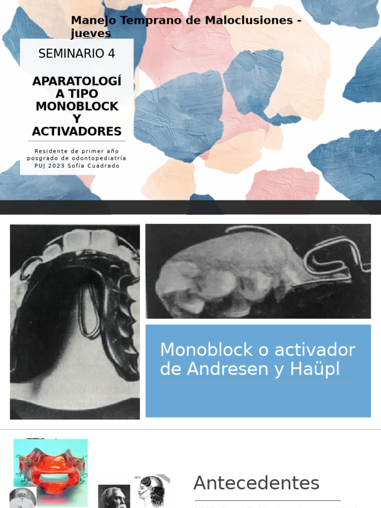 Monoblock y Activadores en Odontopediatría | PDF | Ortodoncia | Odontología