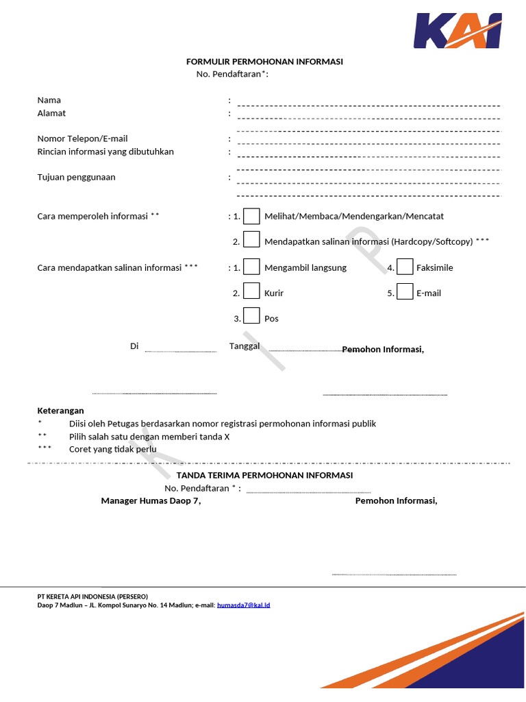 Formulir Permohonan Informasi | PDF
