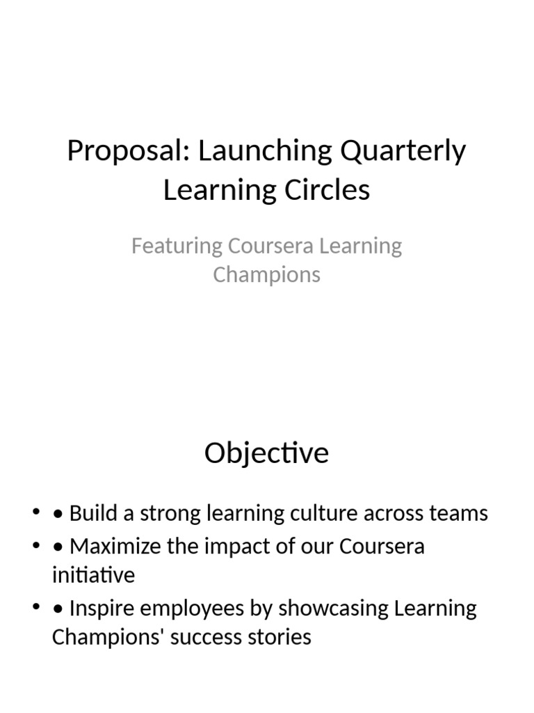 Quarterly Learning Circles Proposal | PDF