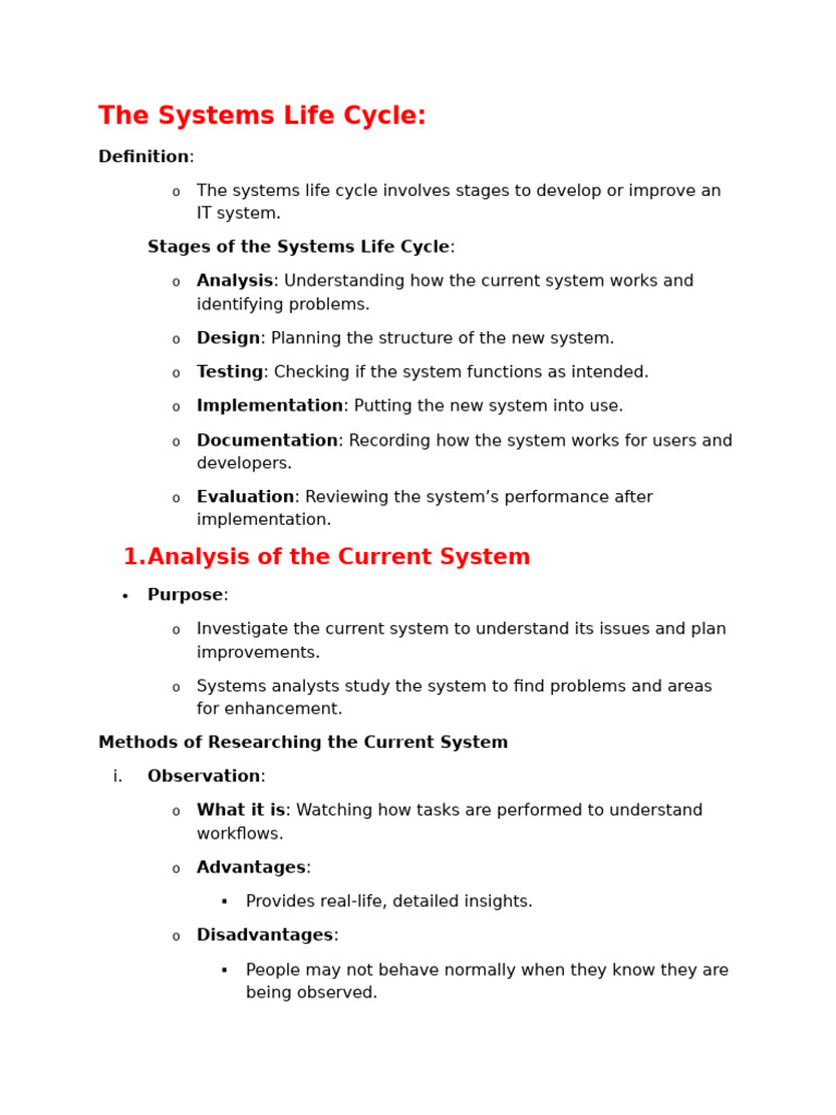 Stages of the Systems Life Cycle Explained | PDF | Software Testing ...