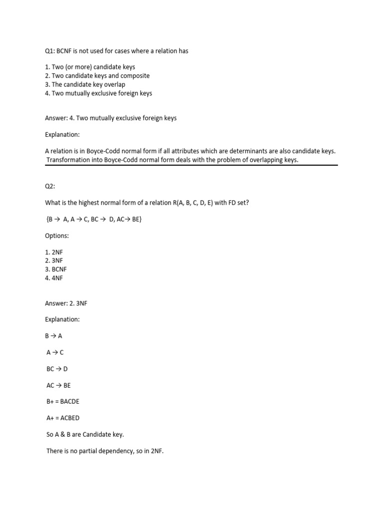 Normalization Solutions | PDF | Information Science | Information Technology Management