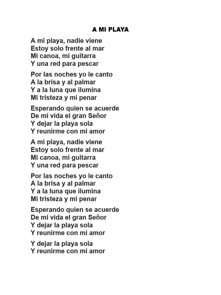 A MI PLAYA - Docx - Documentos de Google | PDF