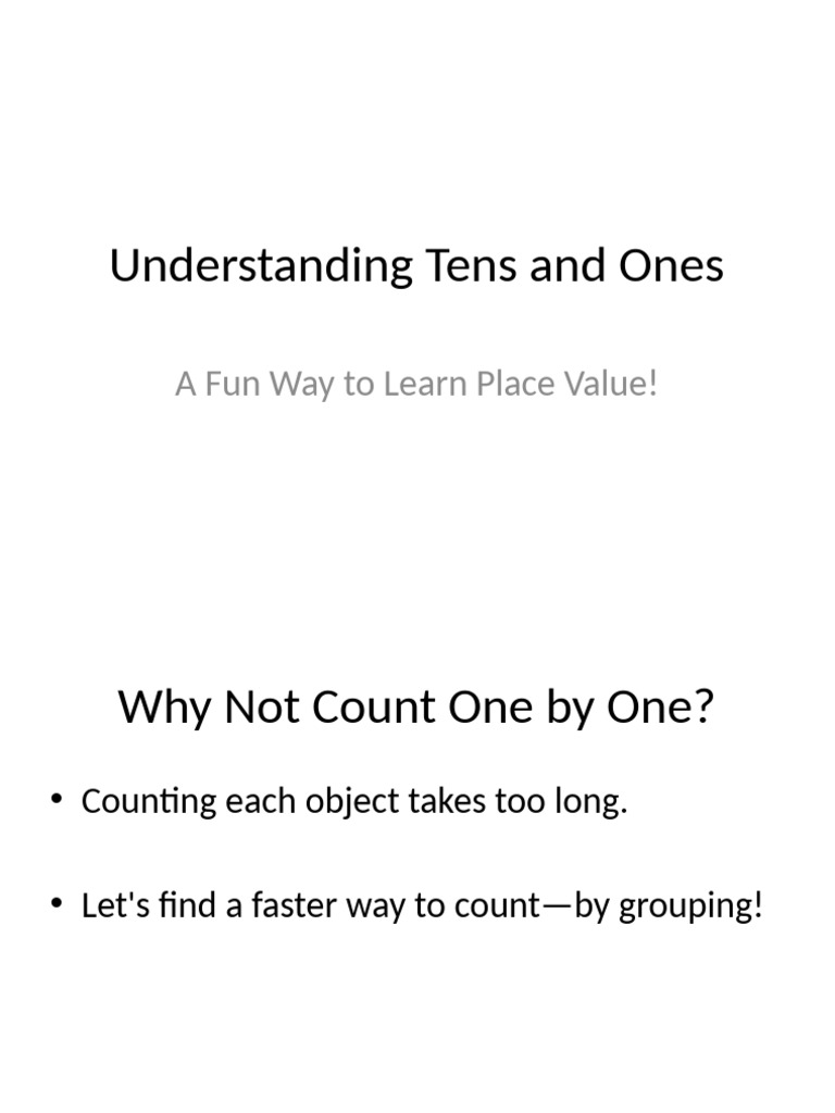 Tens and Ones Lesson | PDF