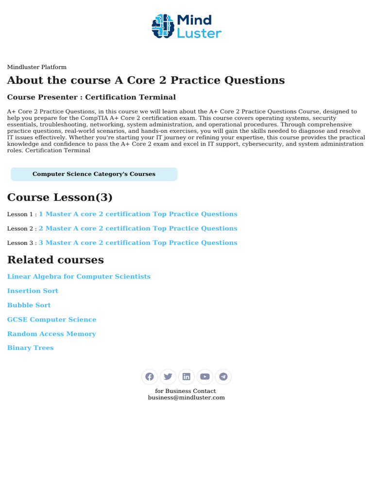 A+ Core 2 Certification Practice Guide | PDF
