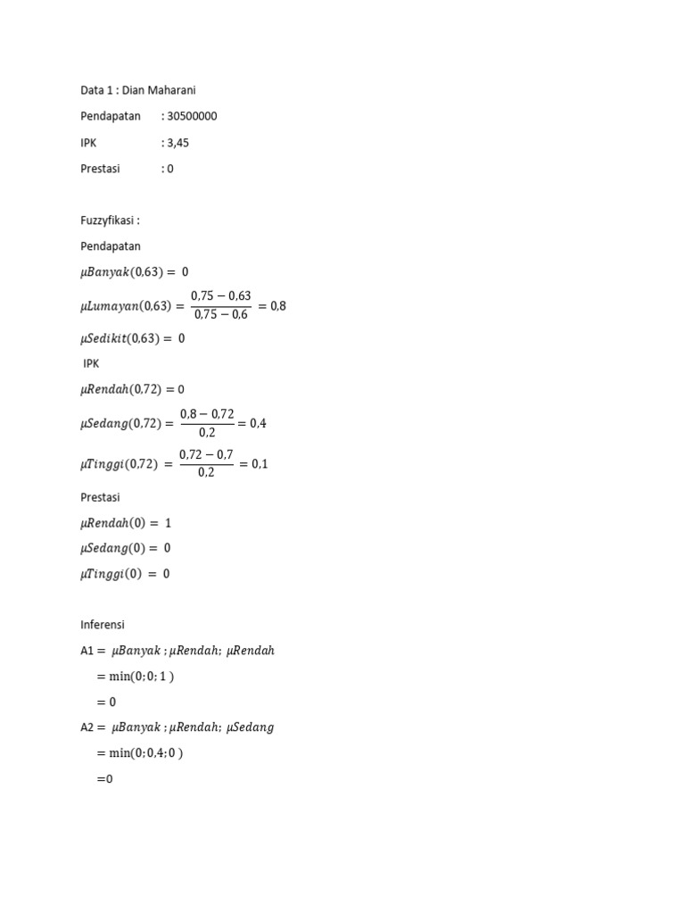 Data Pengujian Fuzzy Beasiswa | PDF