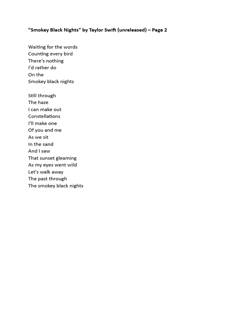 Taylor Swift's Unreleased Songs Lyrics-32 | PDF