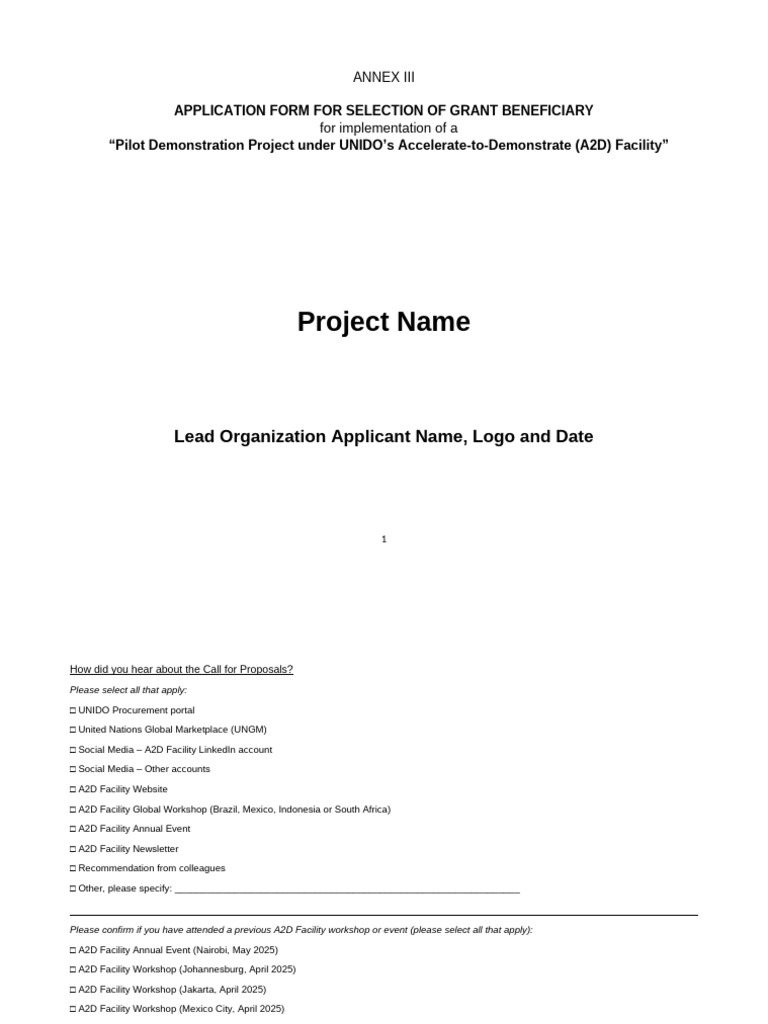 Annex III - Application Form - 200525 | PDF | Consortium | Procurement