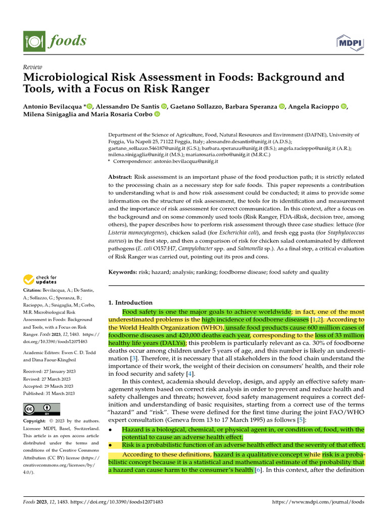 Microbiological Risk Assessment | PDF | Risk | Hazards