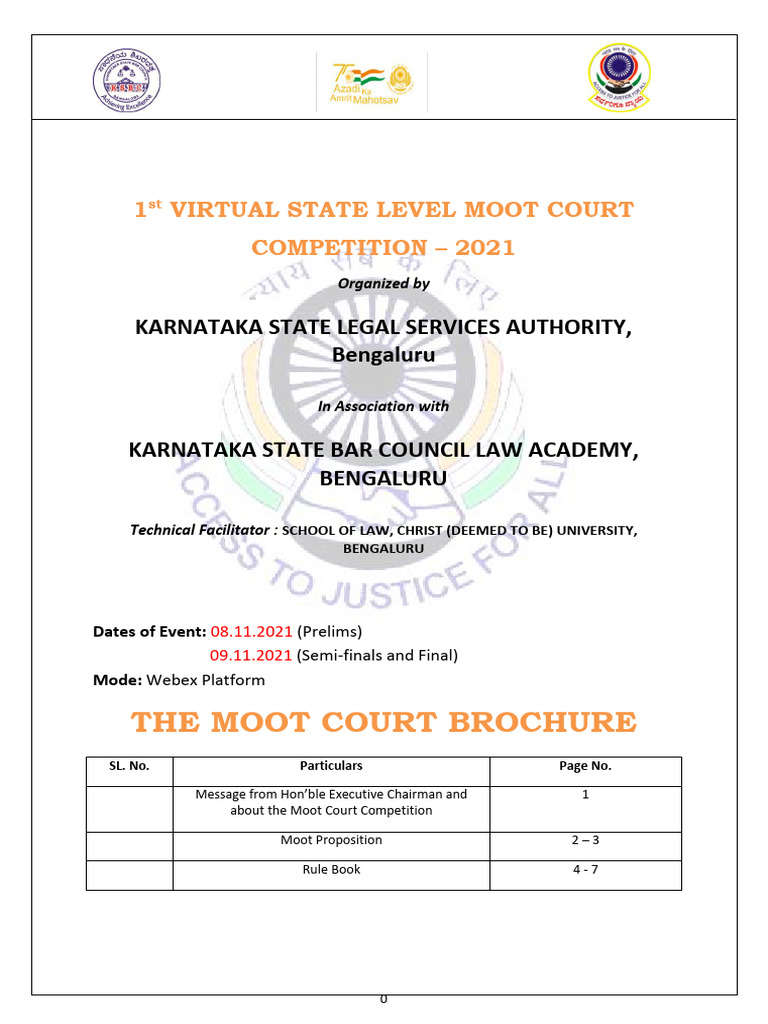 Moot Court Brochure KSLSA Final 3 1 | PDF | Justice | Crime & Violence