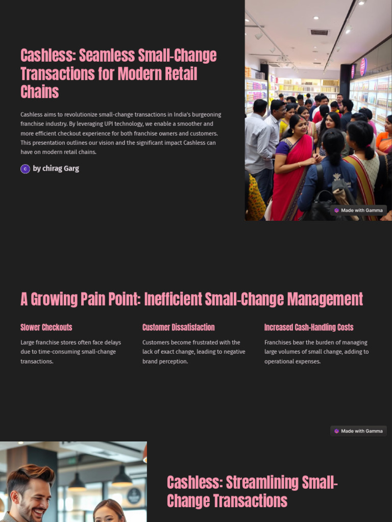 Cashless UPI Solutions for Franchise Retail | PDF | Point Of Sale ...