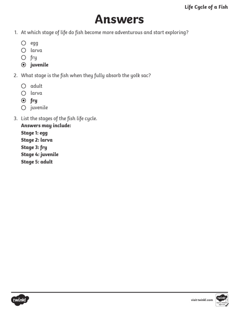 Fish Life Cycle Stages for Class 2 | PDF
