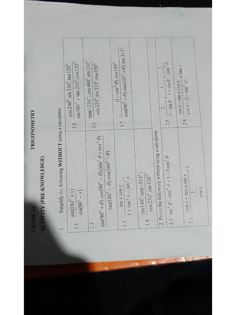 Trigonometry Booklet Question (Study Group) | PDF
