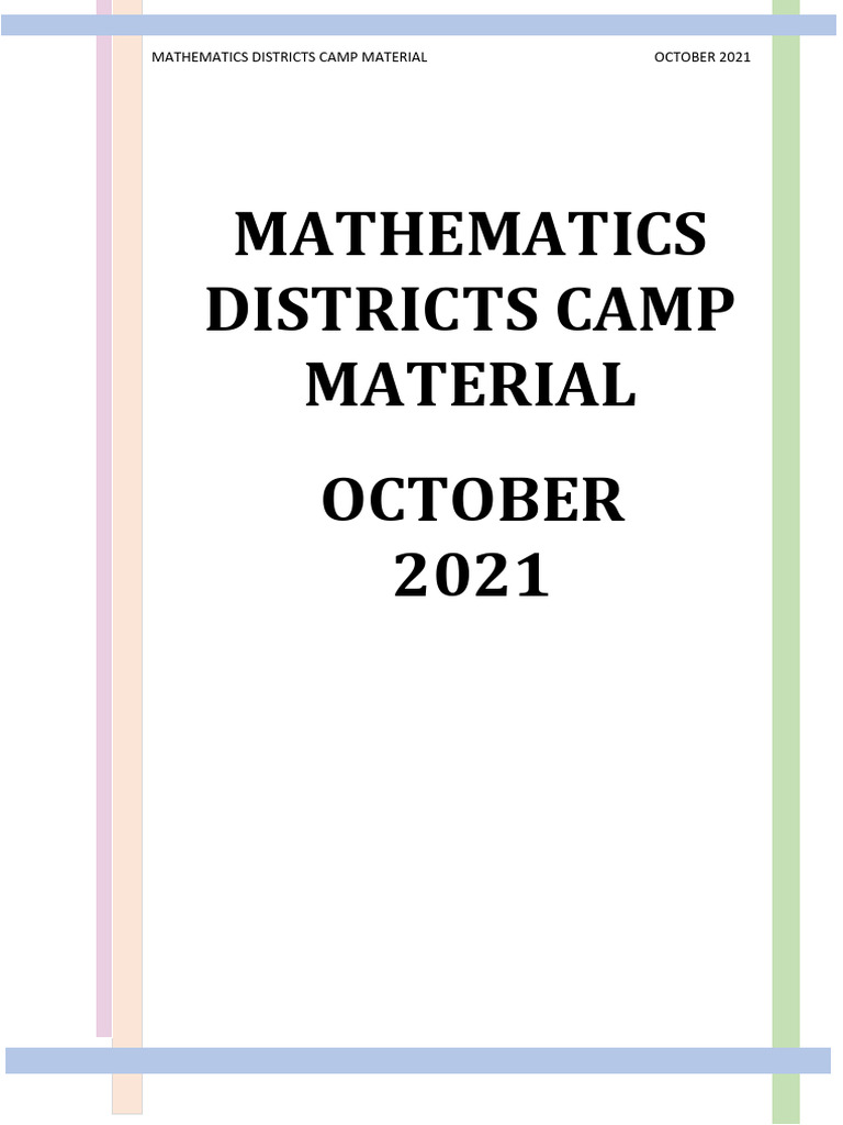 District Mathematics Camp Material Oct 2021 | PDF | Function ...