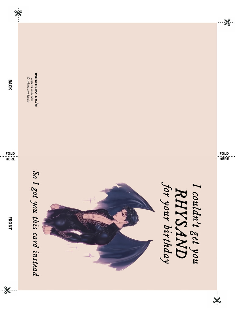 ACOTAR Rhysand Birthday Card Printable | PDF