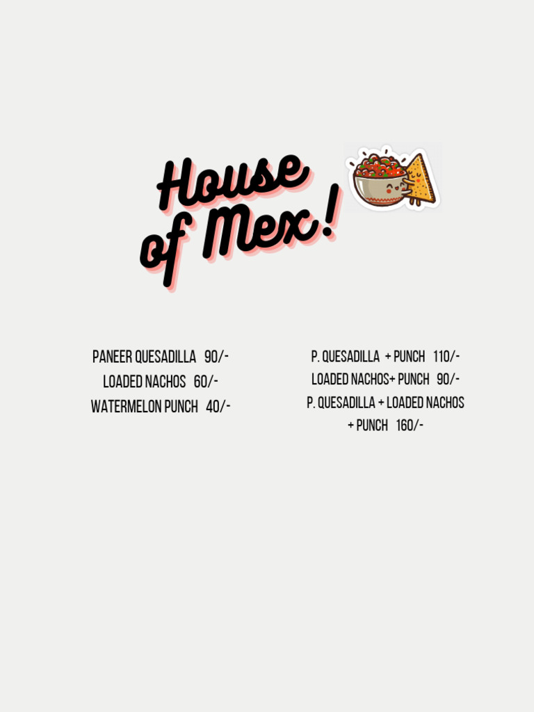 House of Mex! Menu | PDF