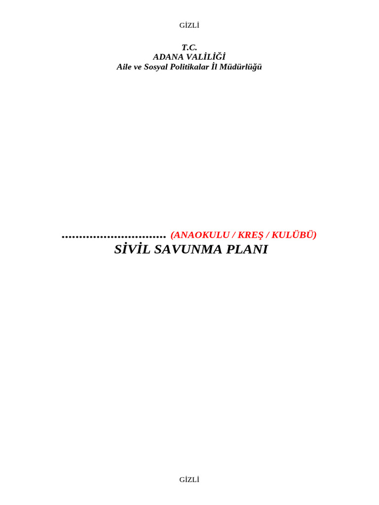 Anaokulu Etut Plan Ornegi 2020guncel | PDF