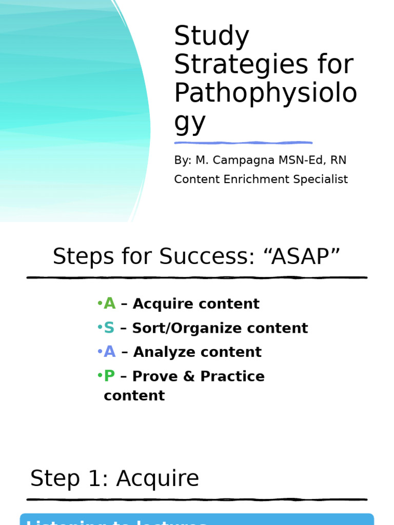 Pathophysiology Study Strategies | PDF | Clinical Medicine | Medicine