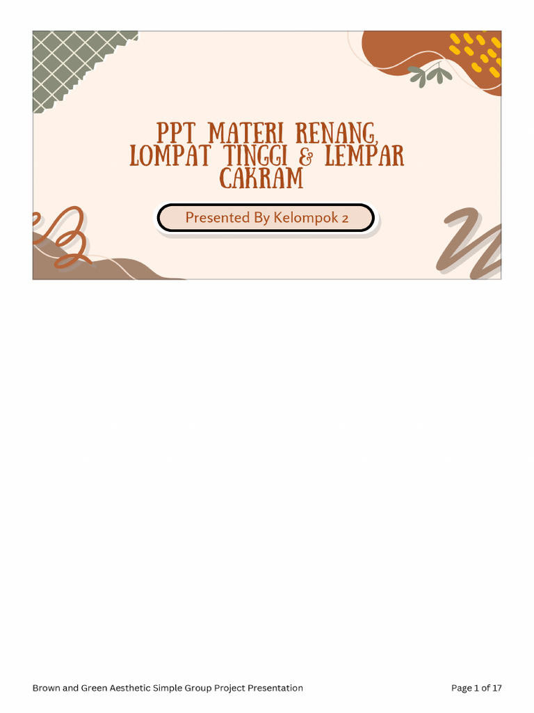 Brown and Green Aesthetic Simple Group Project Presentation - PDF ...