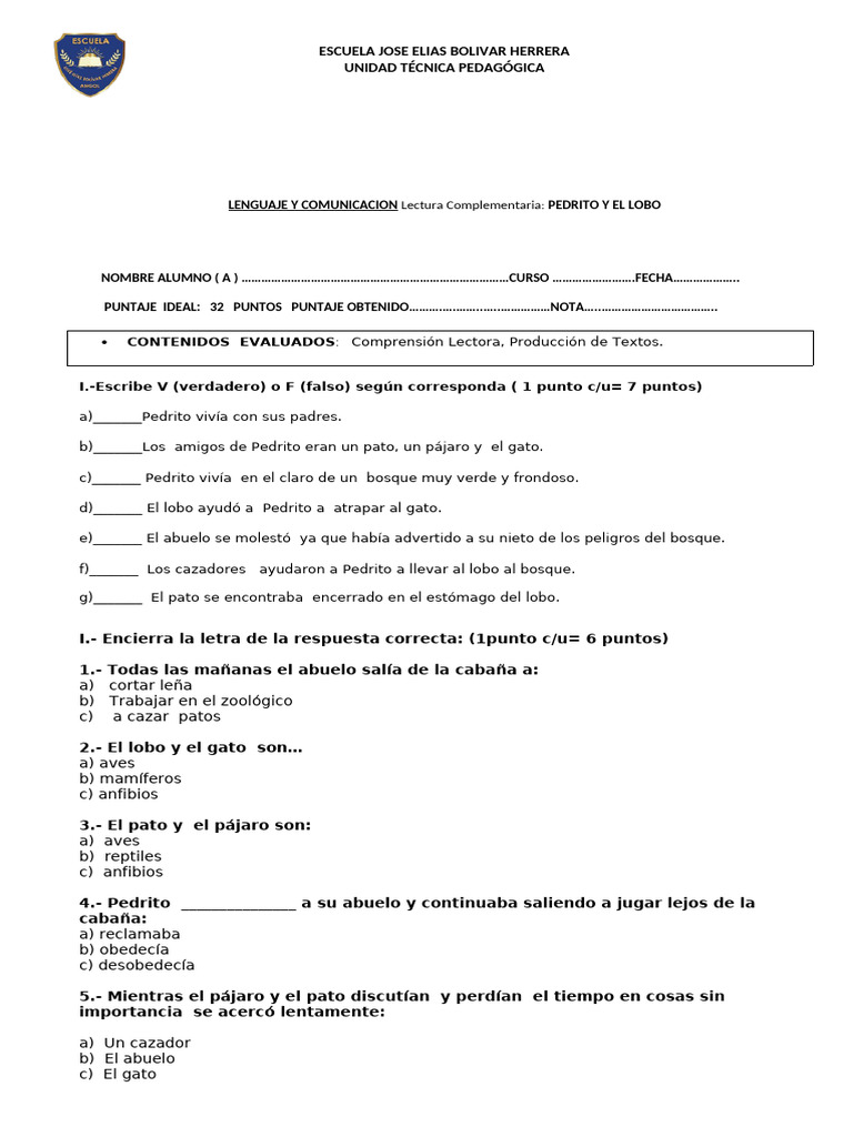 Pedrito y El Lobo | PDF