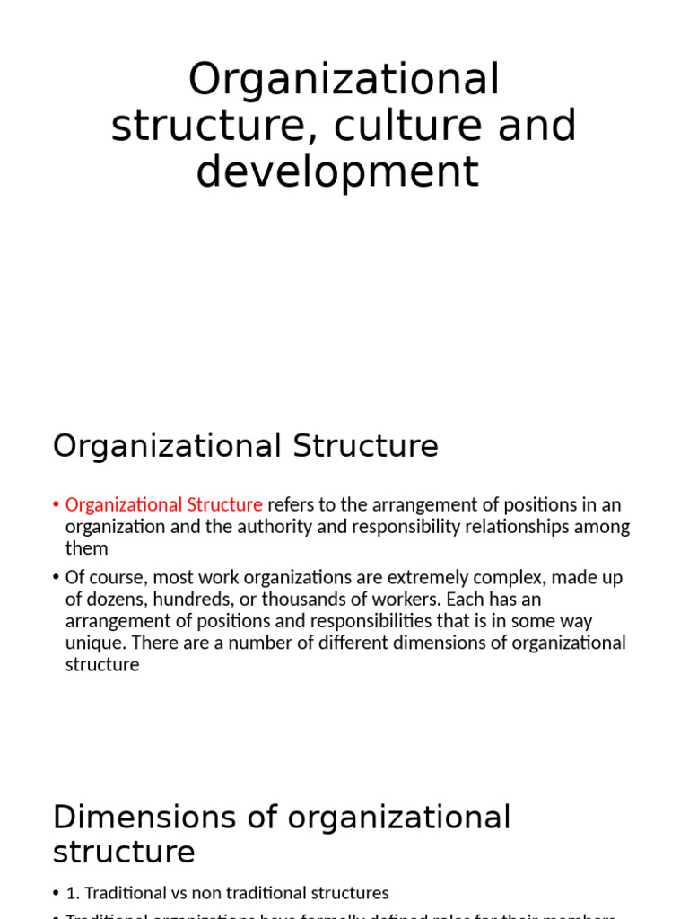 Understanding Organizational Structure and Culture | PDF ...