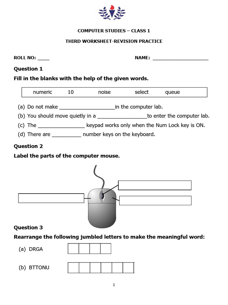 Computer Studies Revision - Practice Worksheet - Dec 2022 | PDF