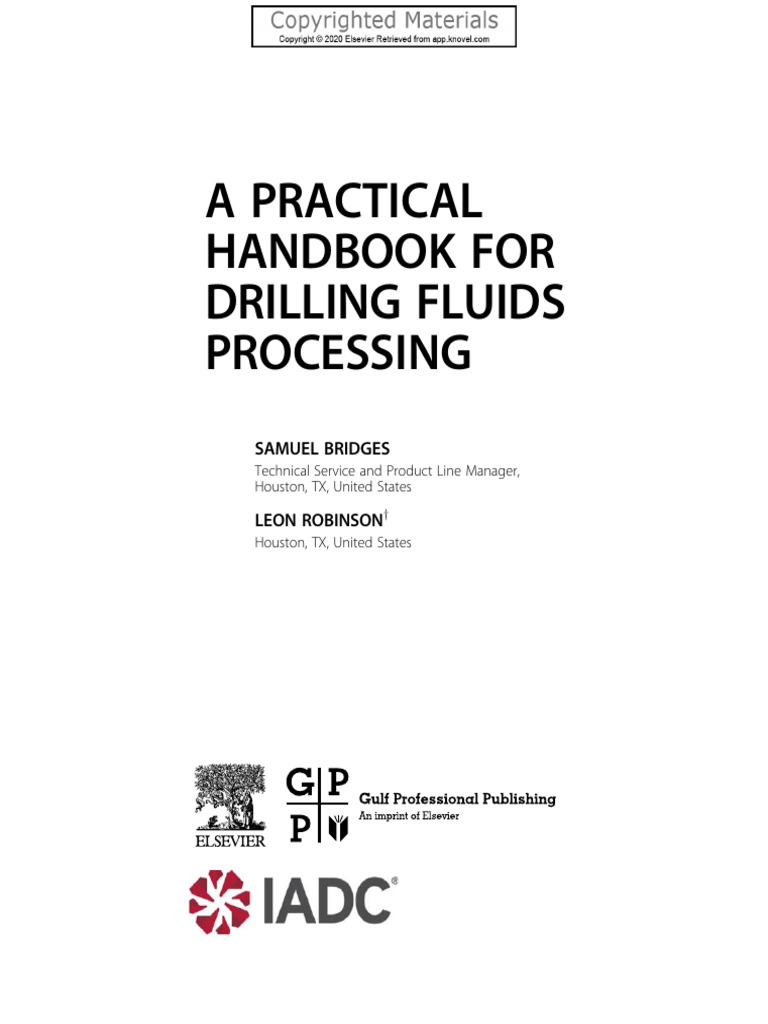 Practical Handbook For Drilling Fluids Processing - Samuel Bridges | PDF