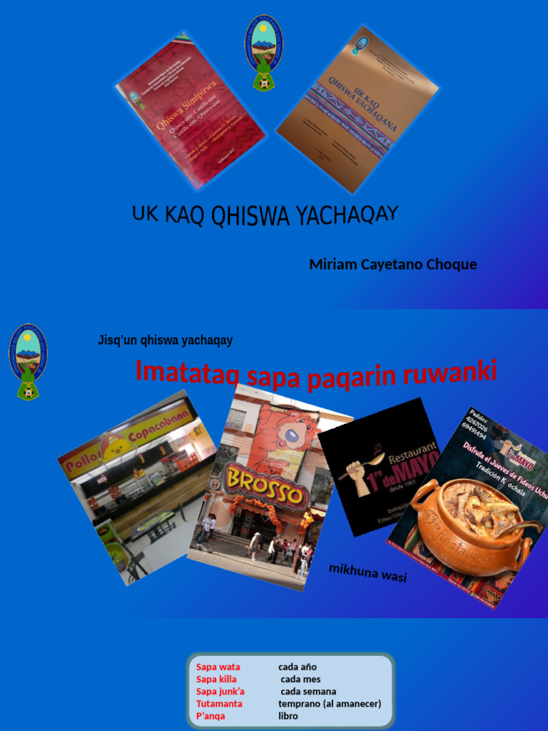 Quechua I.9 Imatataq Sapa Paqarin Ruwanki | PDF
