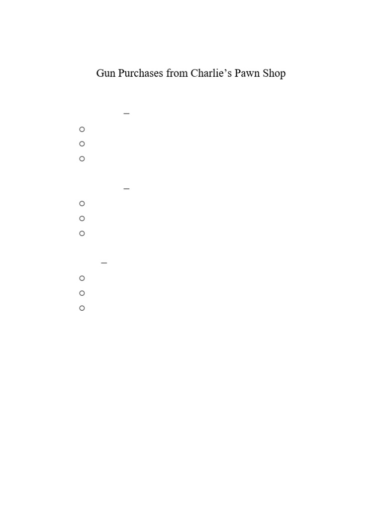 Blaise Smith Gun Purchases From Charlie's Pawn Shop | PDF