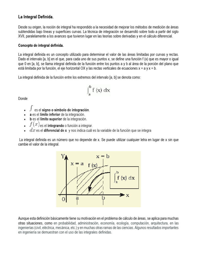 La Integral Definida | PDF | Integral | Matemáticas