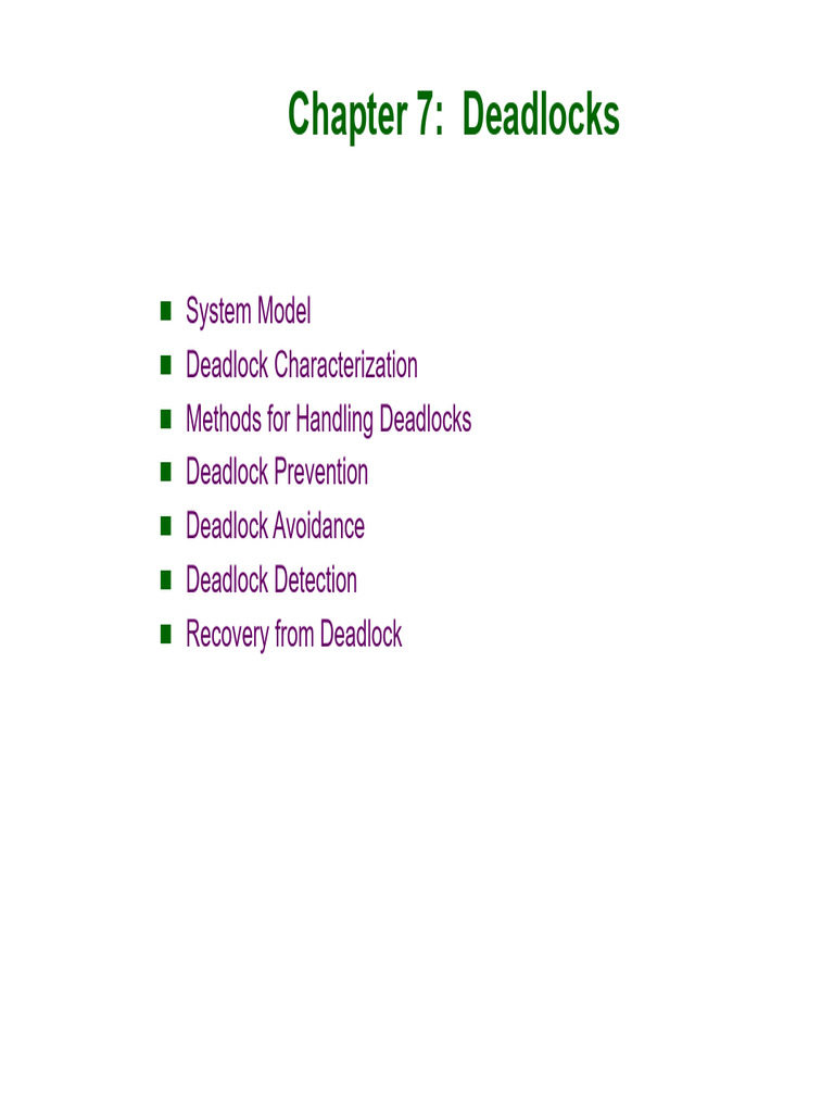 S7 - Deadlocks | PDF | Process (Computing) | Operating System