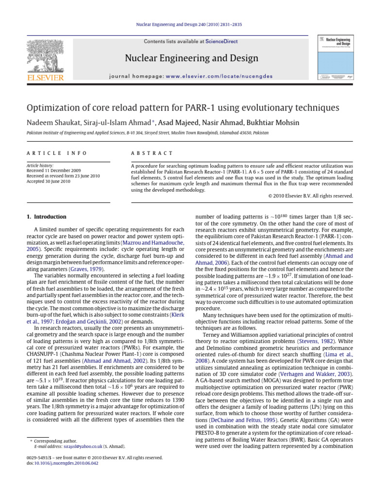 Core Reload Optimization for PARR-1 | PDF | Mathematical Optimization ...