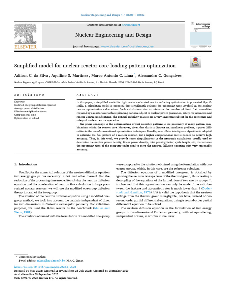 Simplified Model For Nuclear Reactor Core Load | PDF | Equations ...