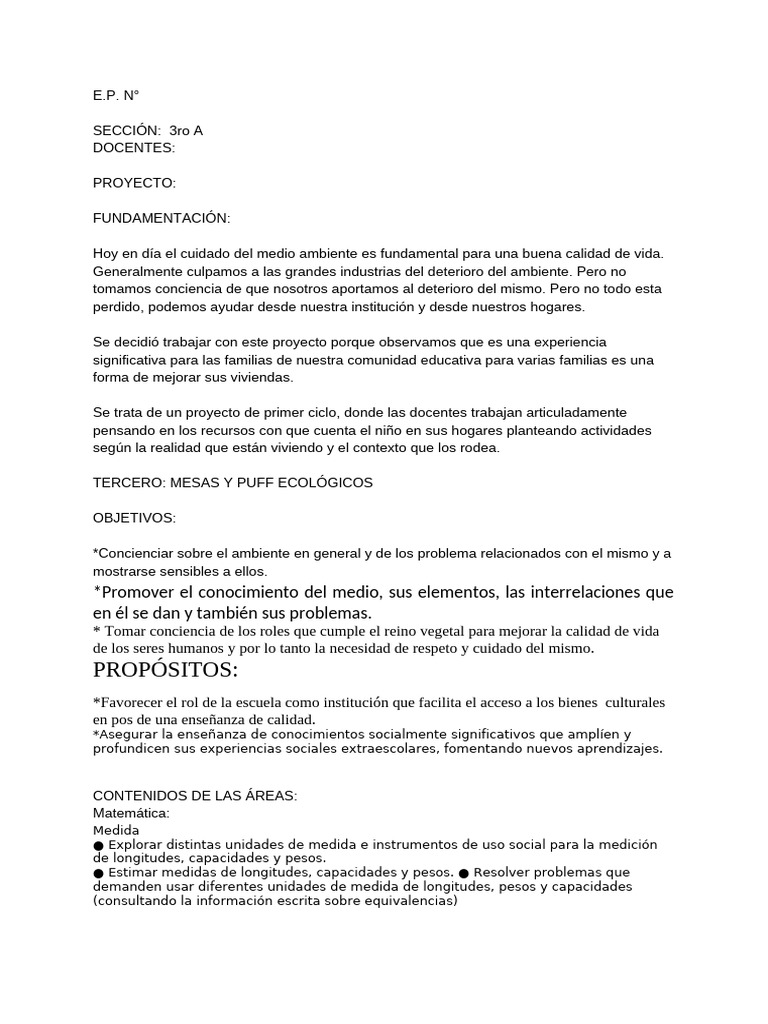 Proyecto Reciclado 3ro | PDF | Enseñando | Diseño